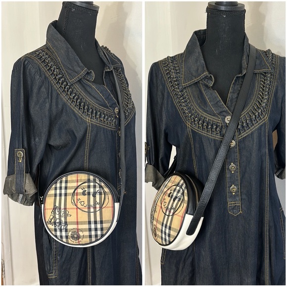 Burberry | Bags | Burberry Checkered Cartoon Print Calfskin Round ...